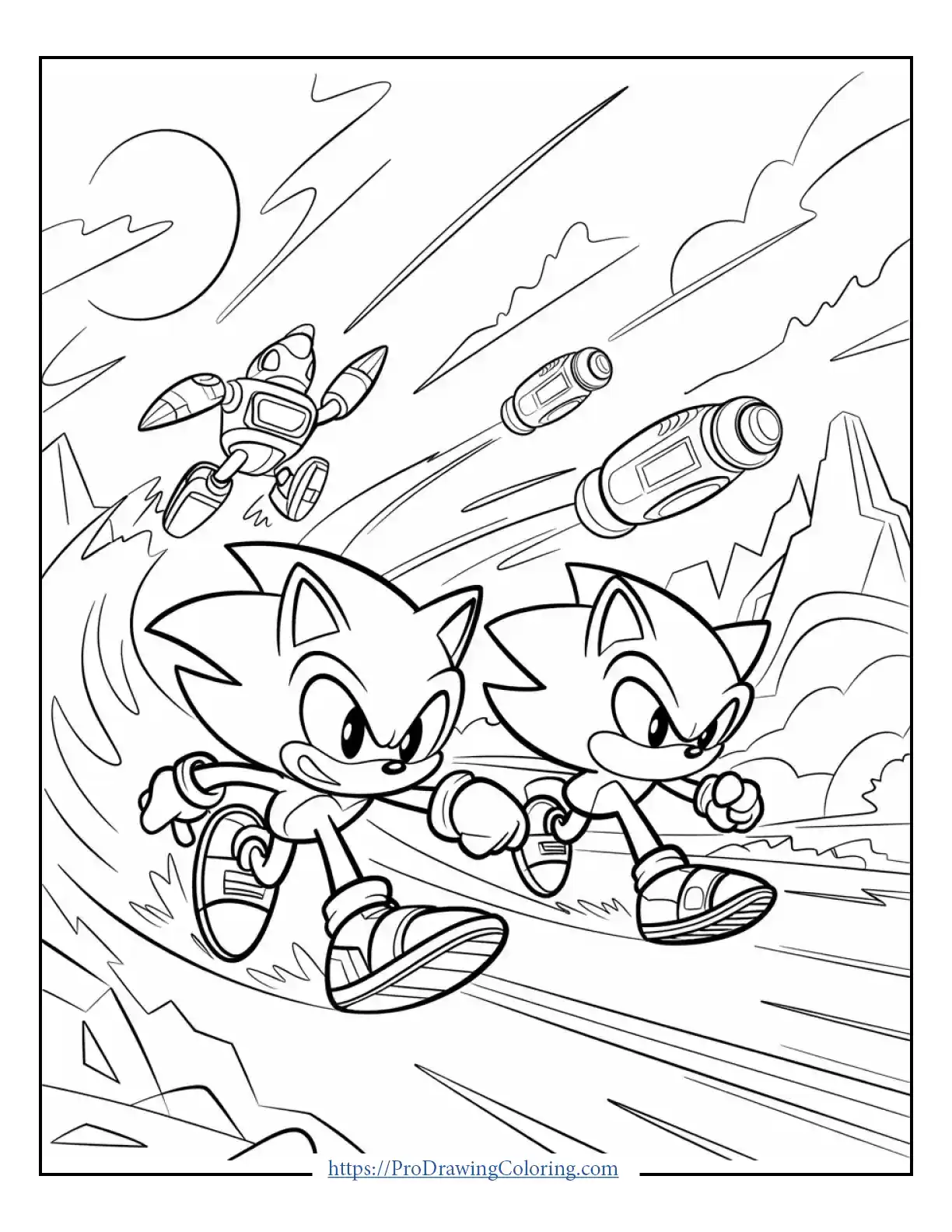 30 Free Sonic Coloring Pages to Print for Kids and Adults