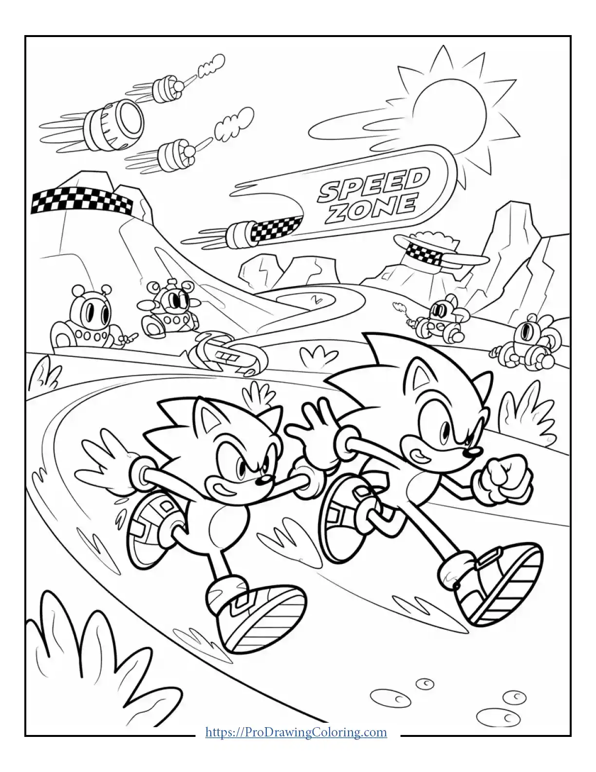 30 Free Sonic Coloring Pages to Print for Kids and Adults