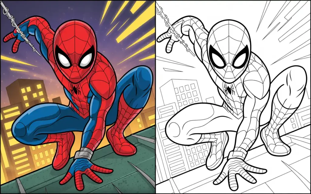 Spiderman Coloring Pages – Printable PDF for Kids & Adults