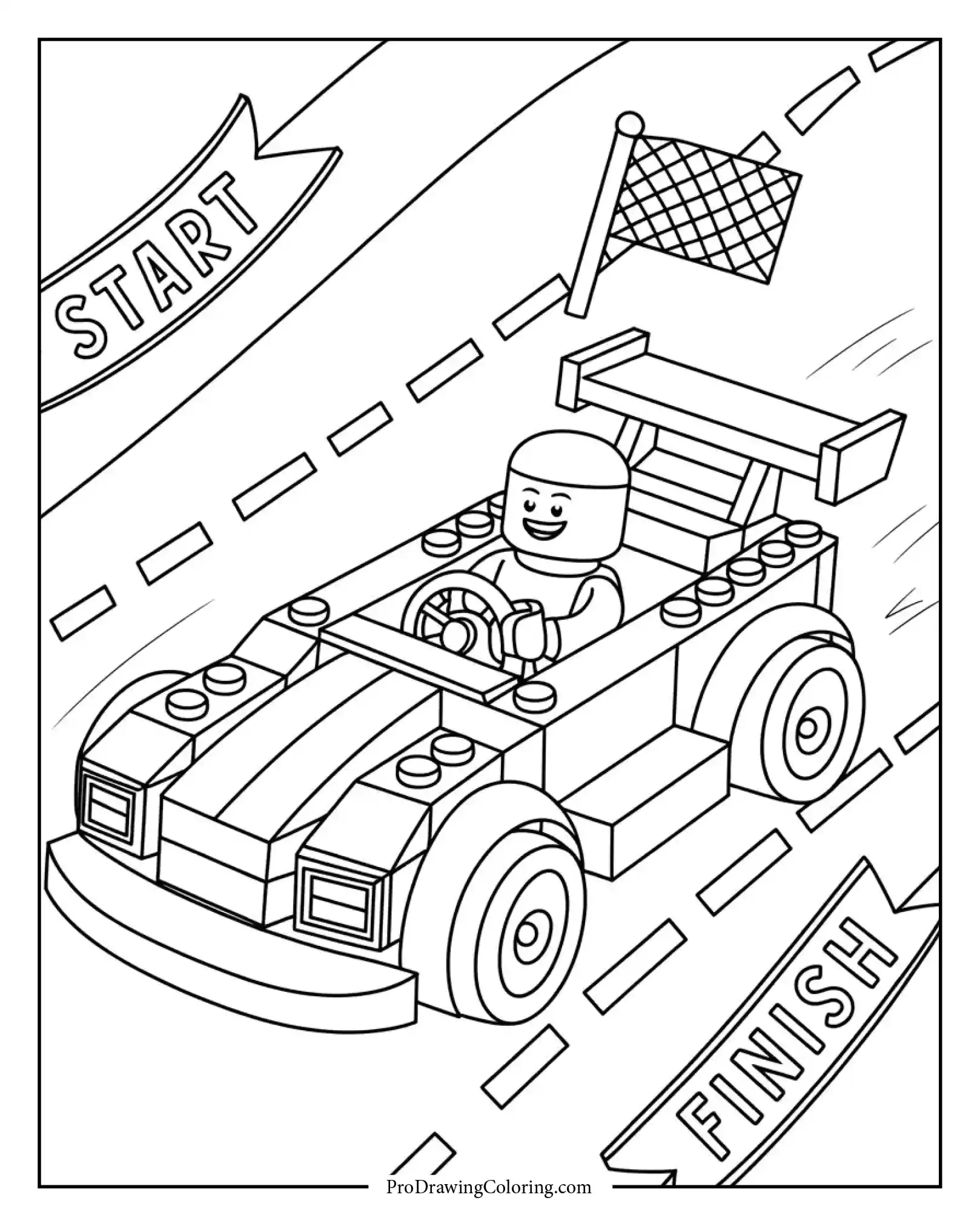 Lego Race Car Coloring Pages Lego Race Car Coloring Pages At