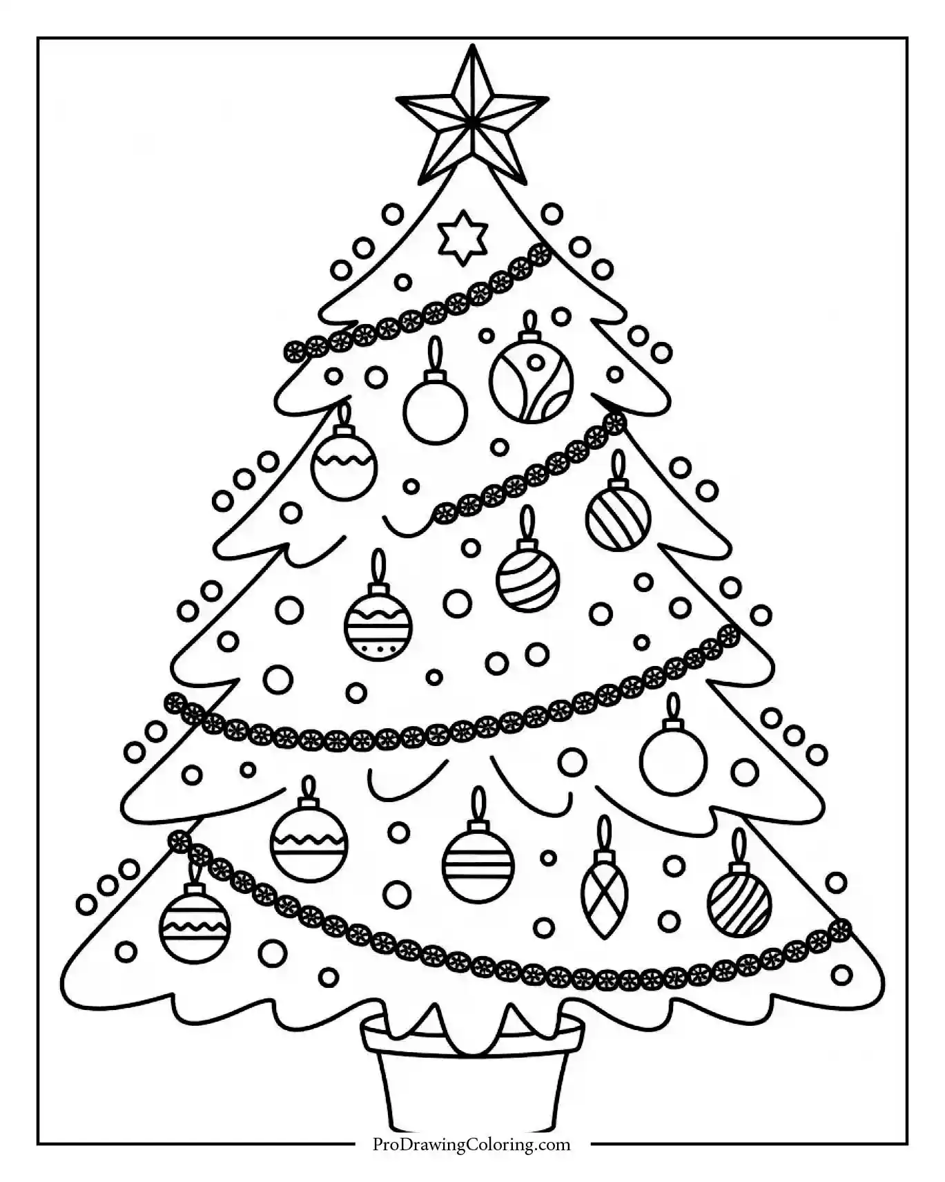 Free Christmas Tree Coloring Pages | Pro Drawing Coloring