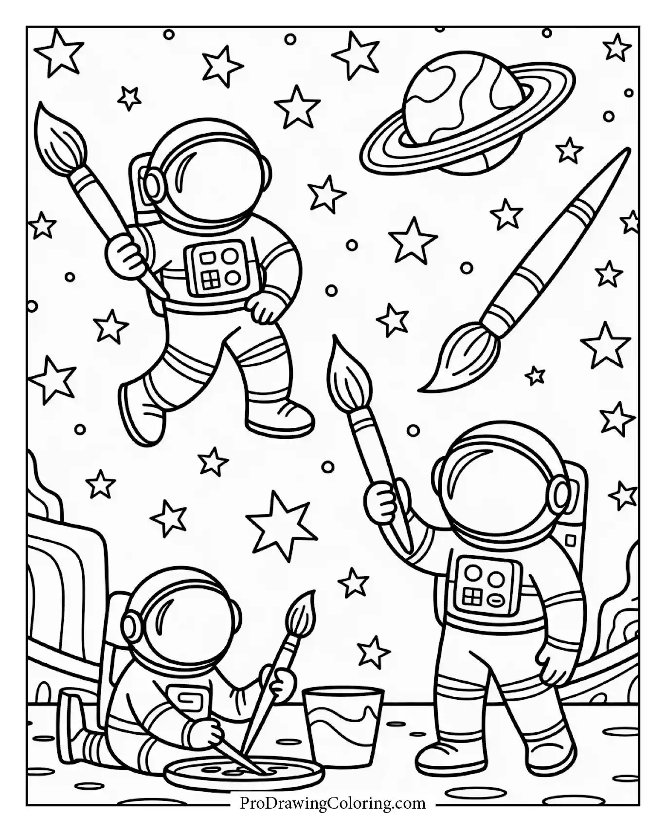 Space Coloring Pages – Free Printable Galaxy & Astronaut PDF