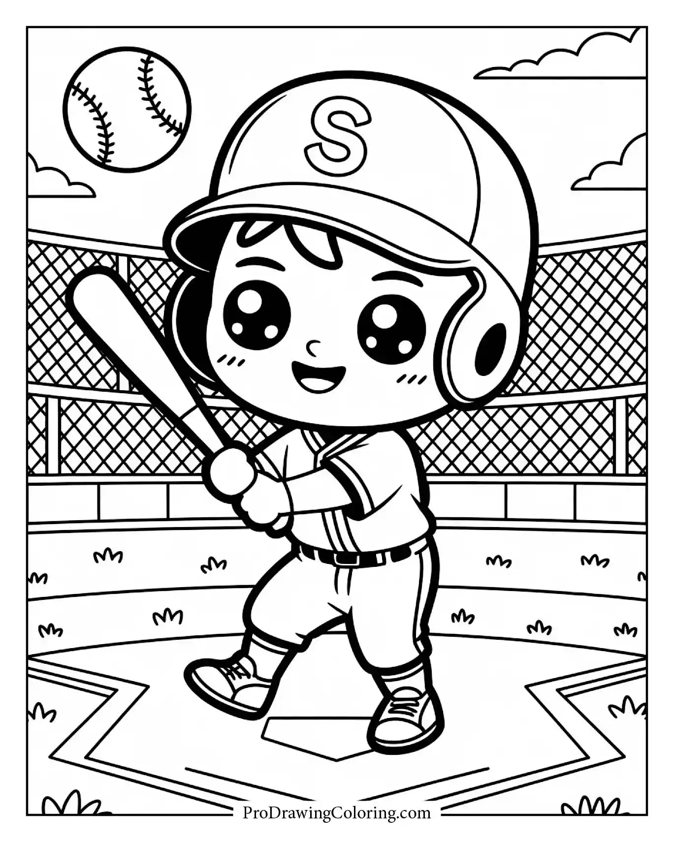 Baseball Coloring Pages Free Printable PDF for Kids and Adults