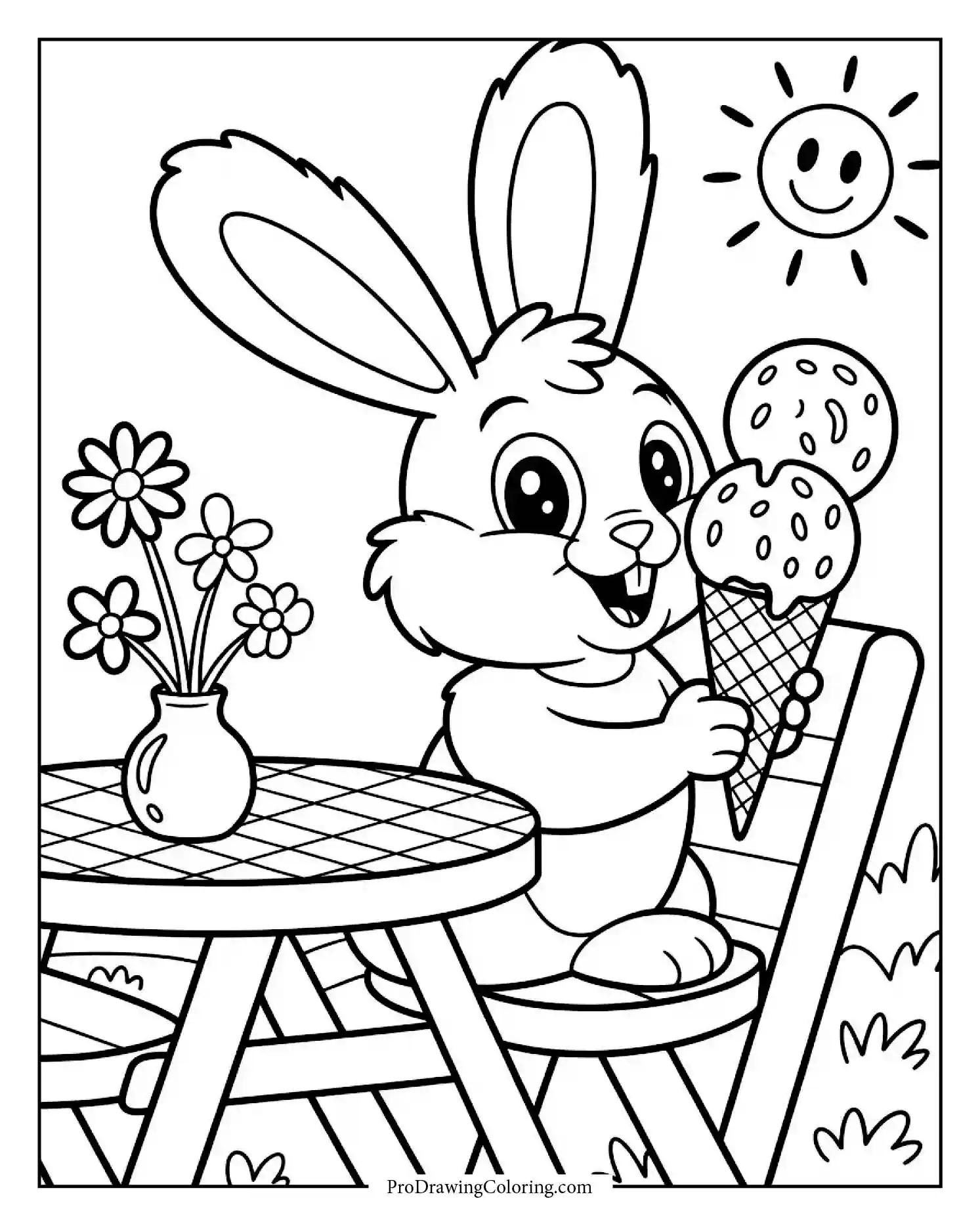 Bunny Coloring Pages – Cute & Easter Rabbits to Print Free
