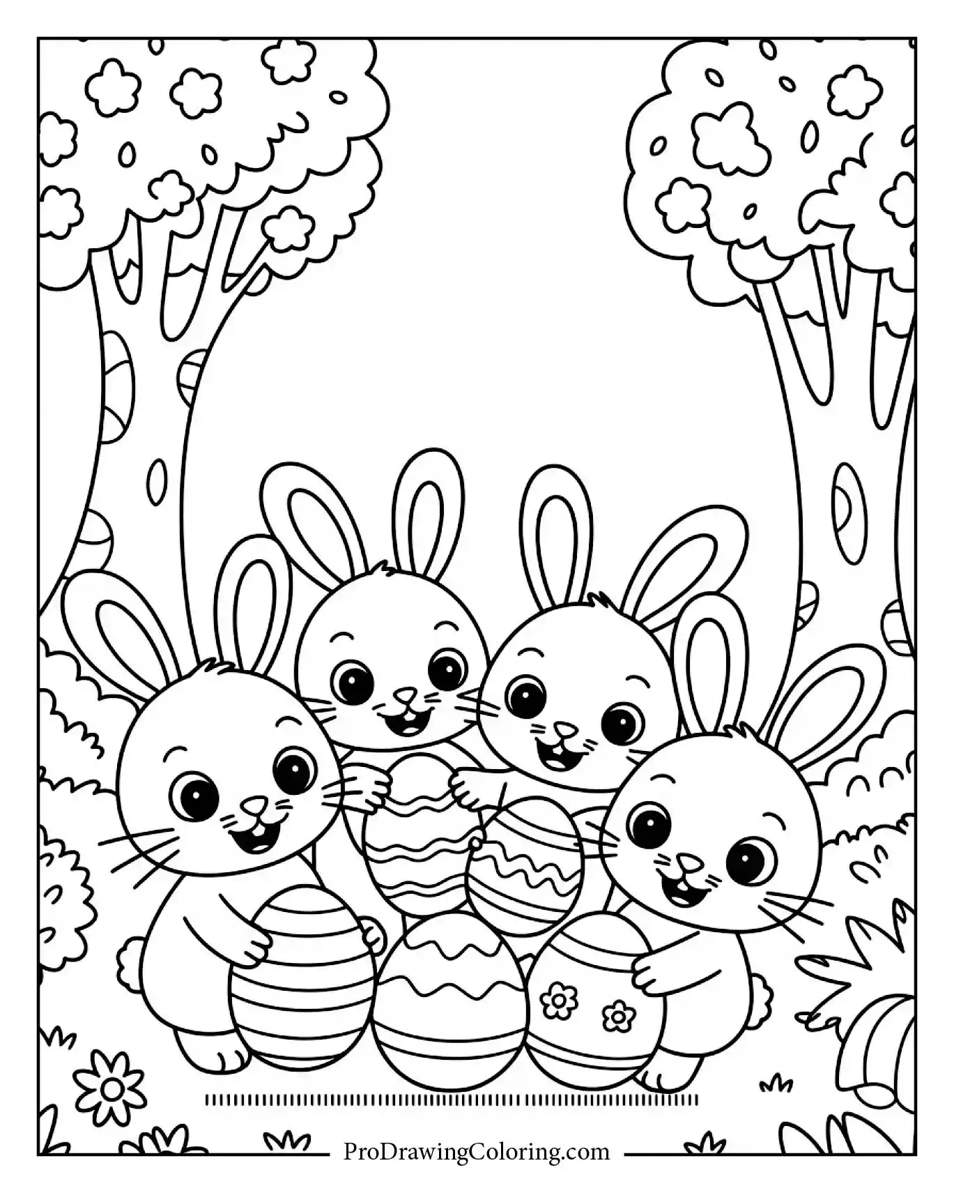 Easter Egg Coloring Pages – Free Printable PDF for Kids