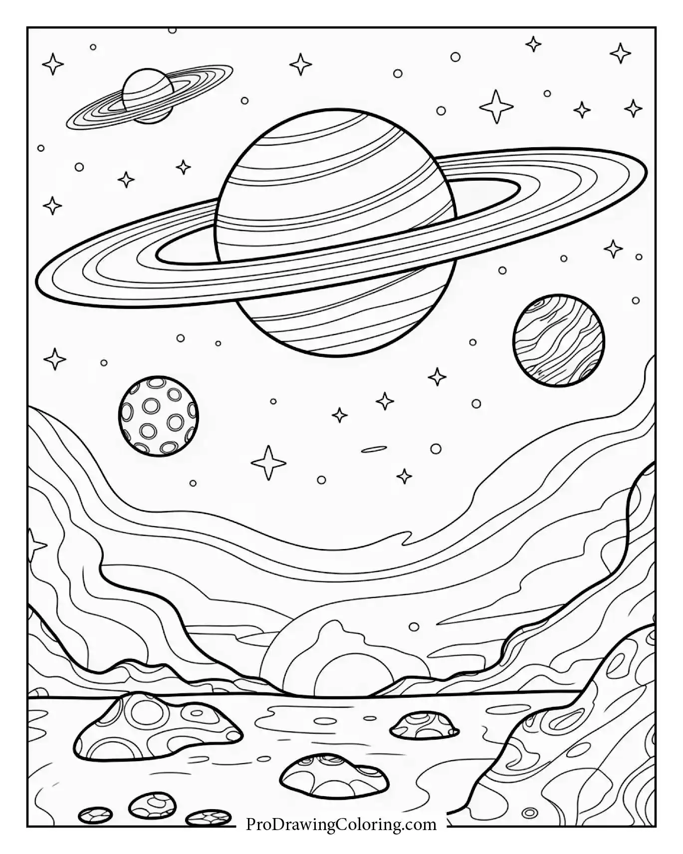 Space Coloring Pages – Free Printable Galaxy & Astronaut PDF