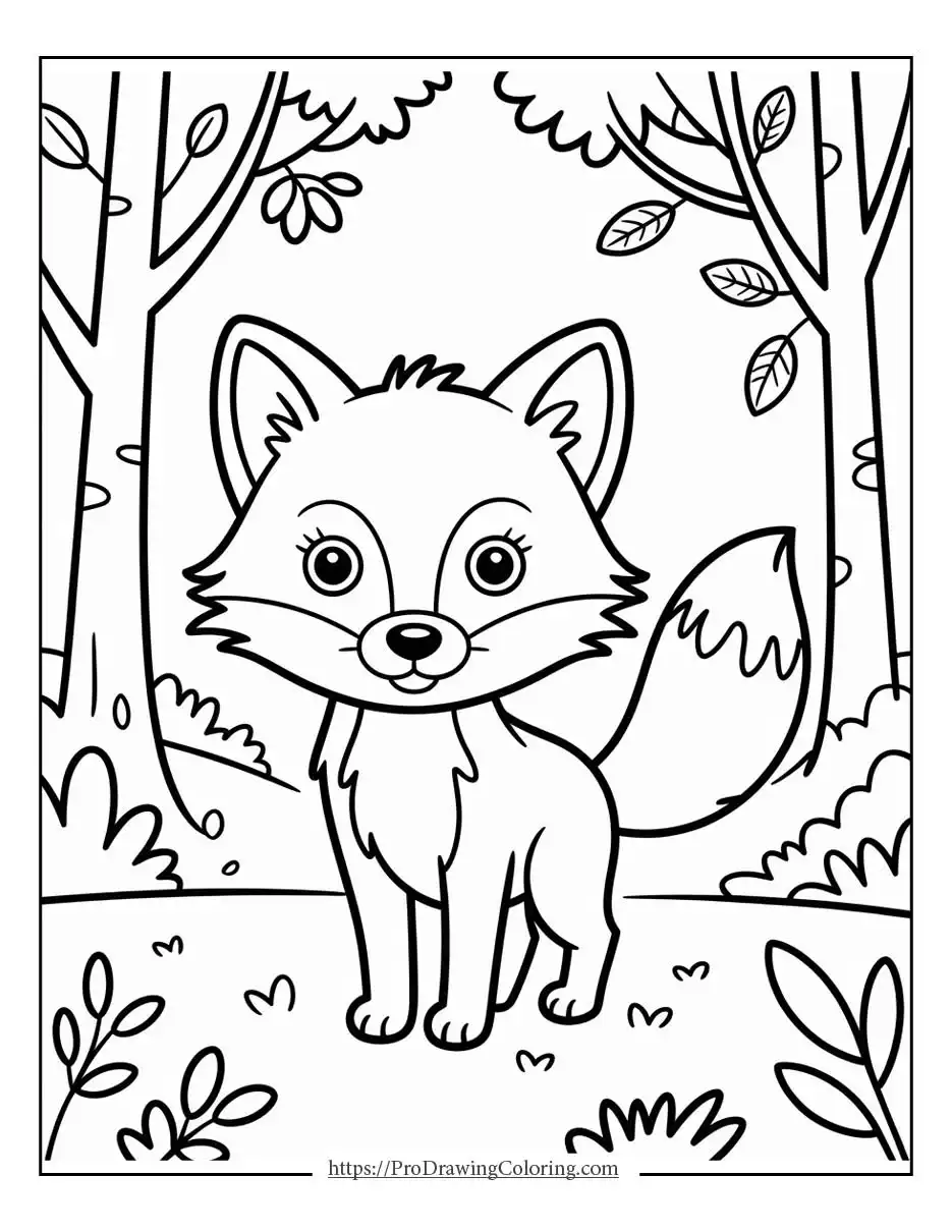 Fox Coloring Pages Cute Free Printables for Kids