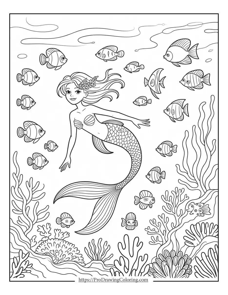 Mermaid Coloring Pages – Free Printables for Kids & Adults