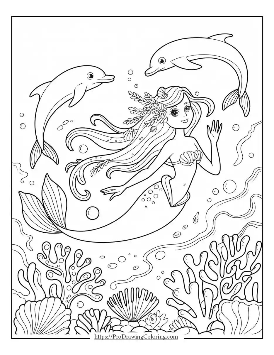 Mermaid Coloring Pages – Free Printables for Kids & Adults