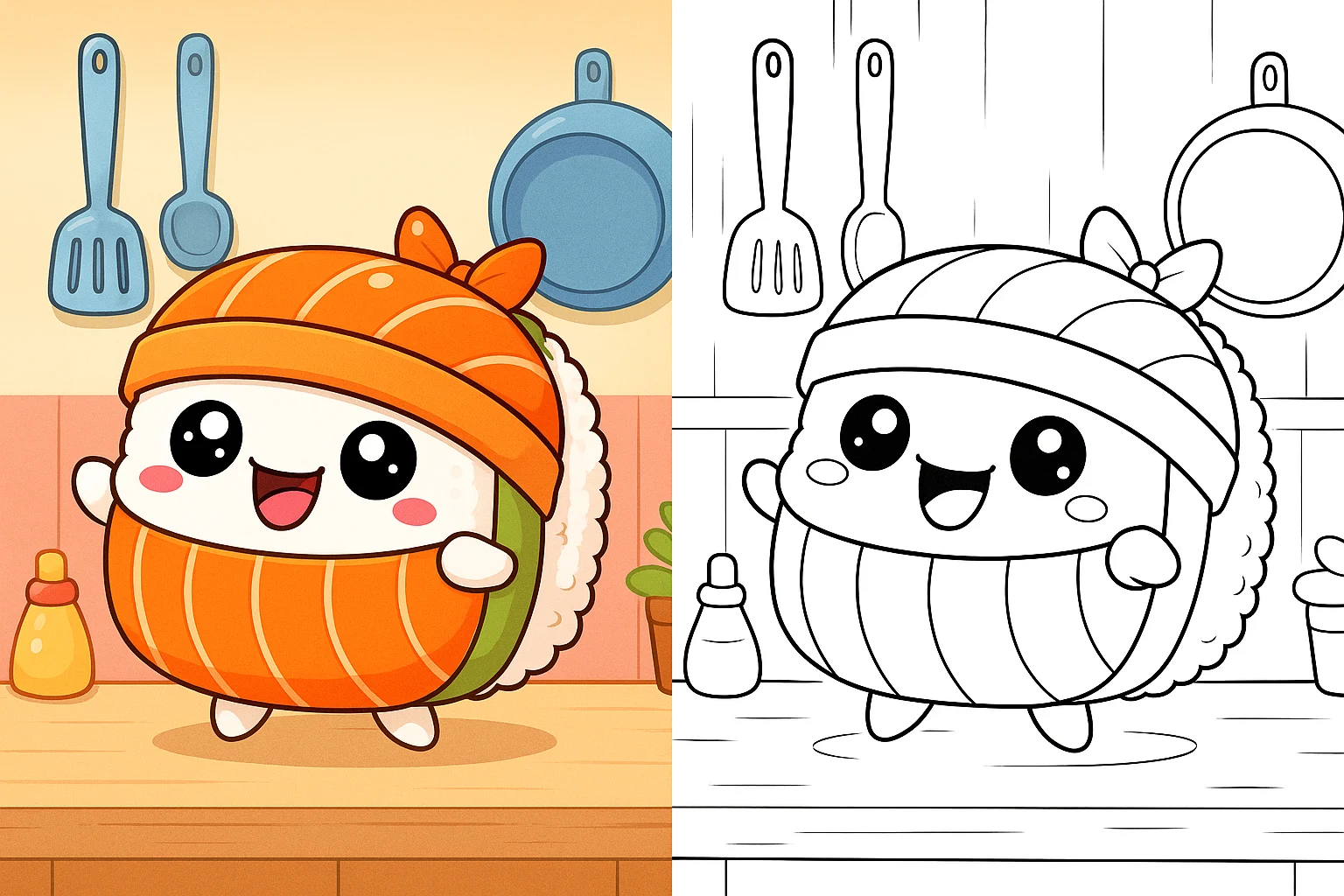 Food Coloring Pages – Free Cute & Kawaii Printables