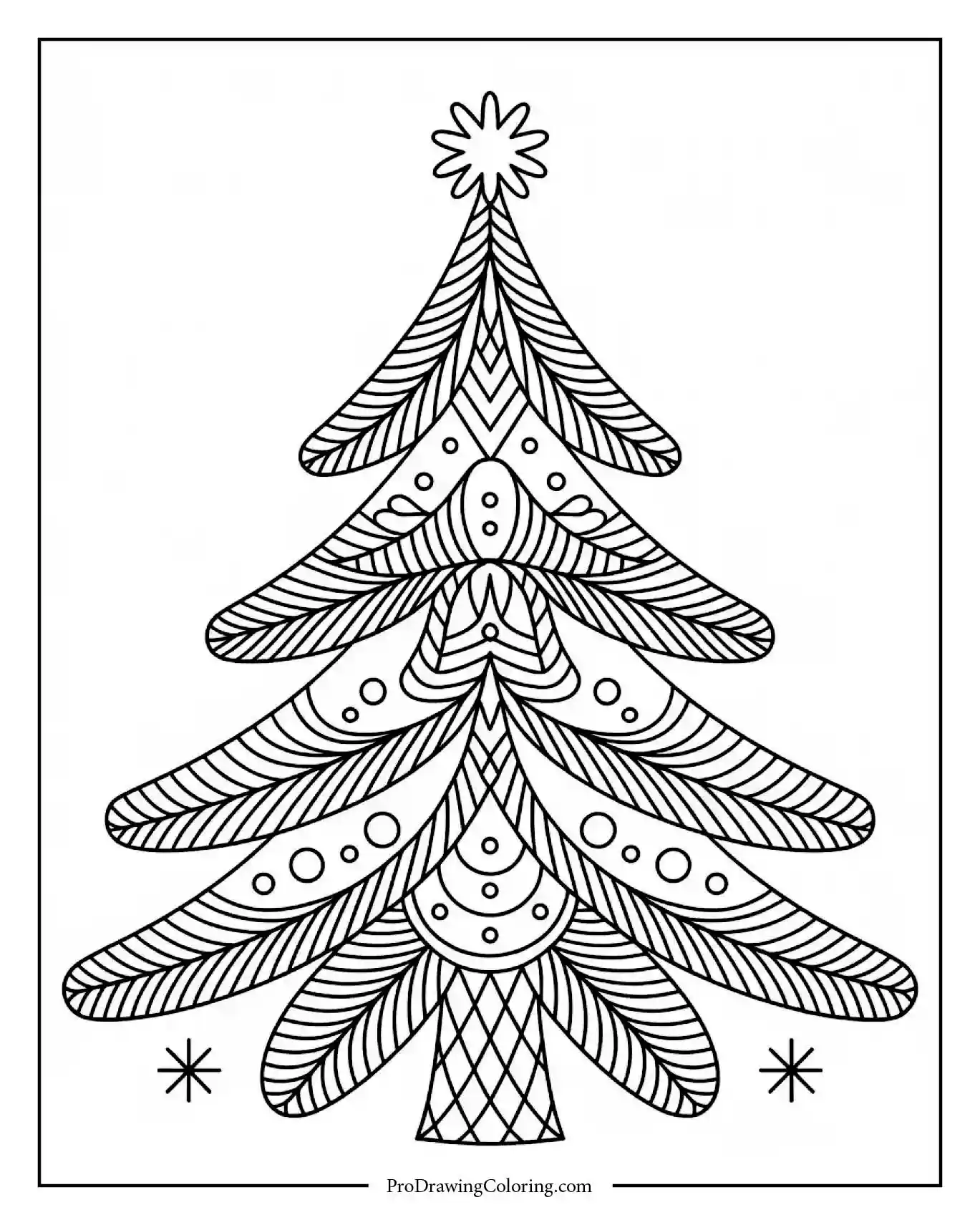 Free Christmas Tree Coloring Pages | Pro Drawing Coloring