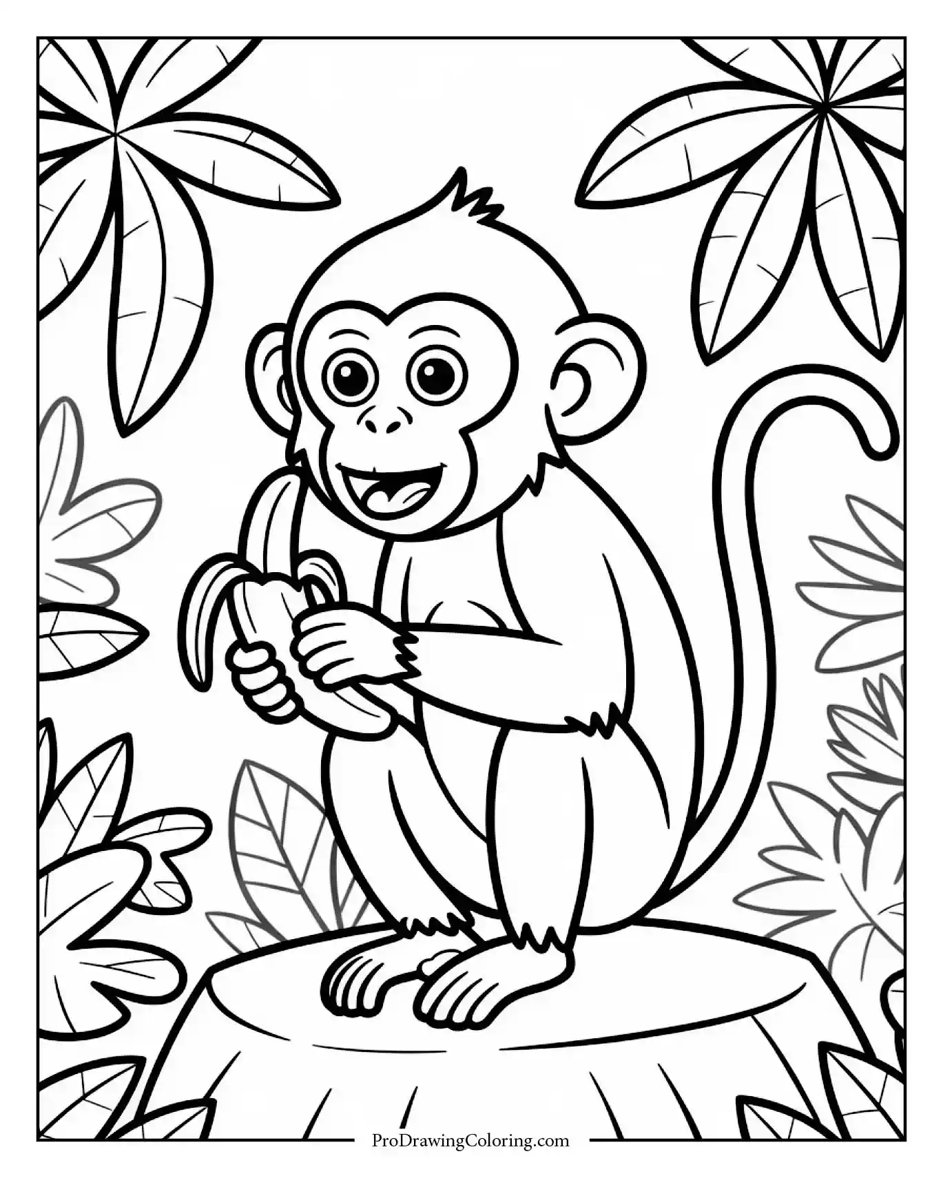 Monkey Coloring Pages PDF – Free Download Printables