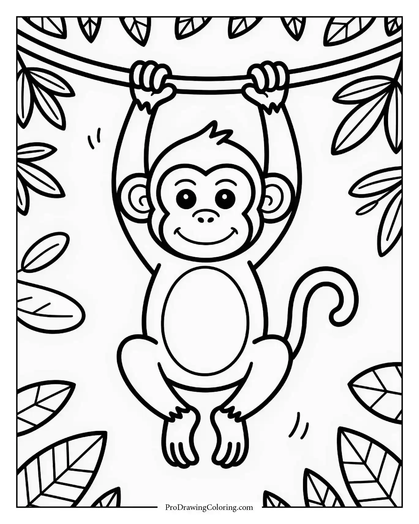 Monkey Coloring Pages PDF – Free Download Printables