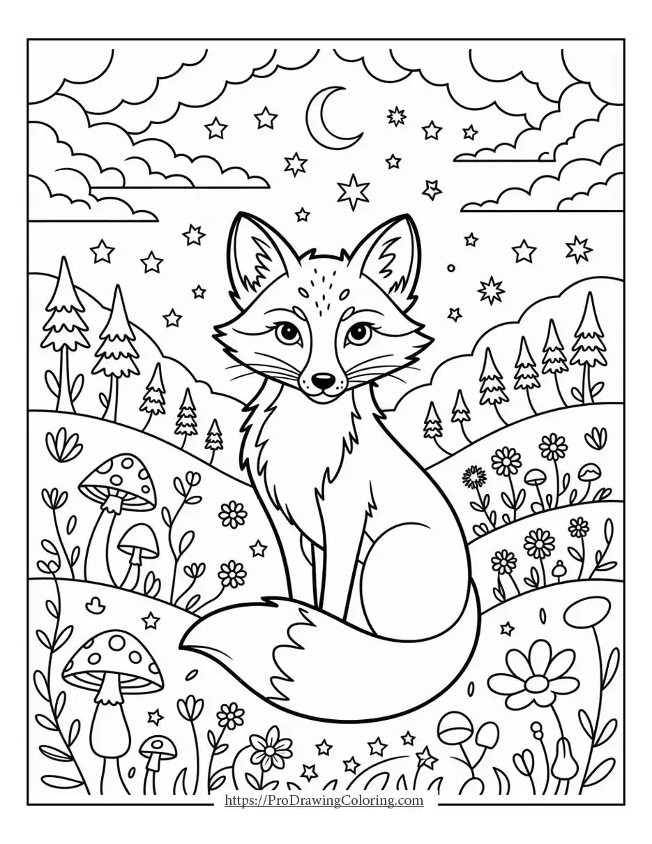 Fox Coloring Pages Cute Free Printables for Kids
