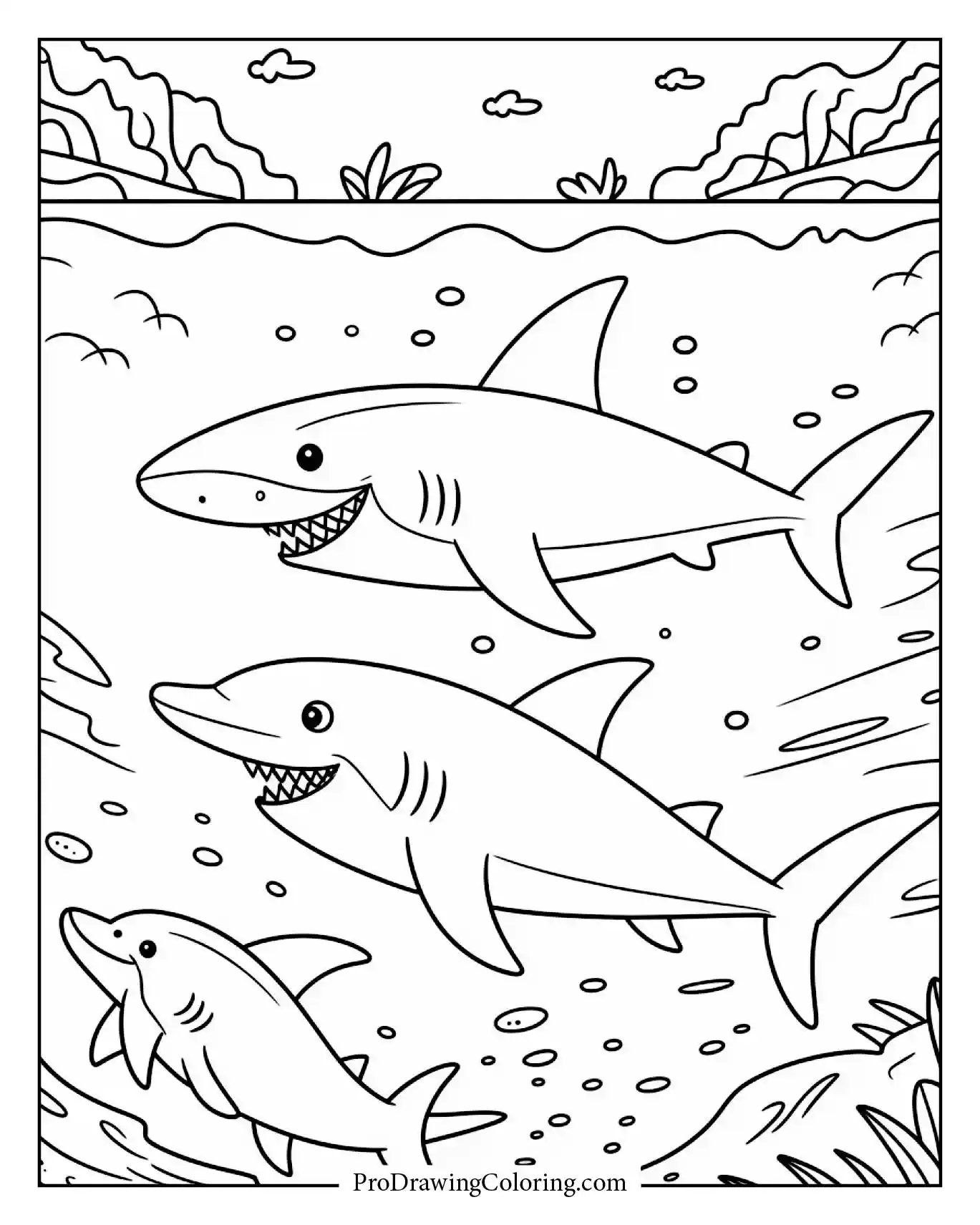 Shark Coloring Pages – Free Printable PDF Sheets to Download