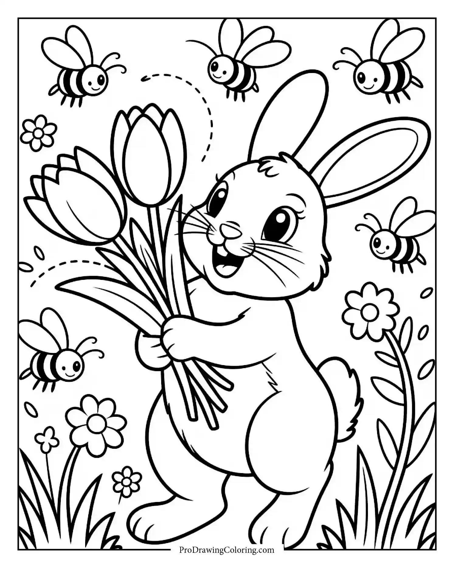 Bunny Coloring Pages – Cute & Easter Rabbits to Print Free