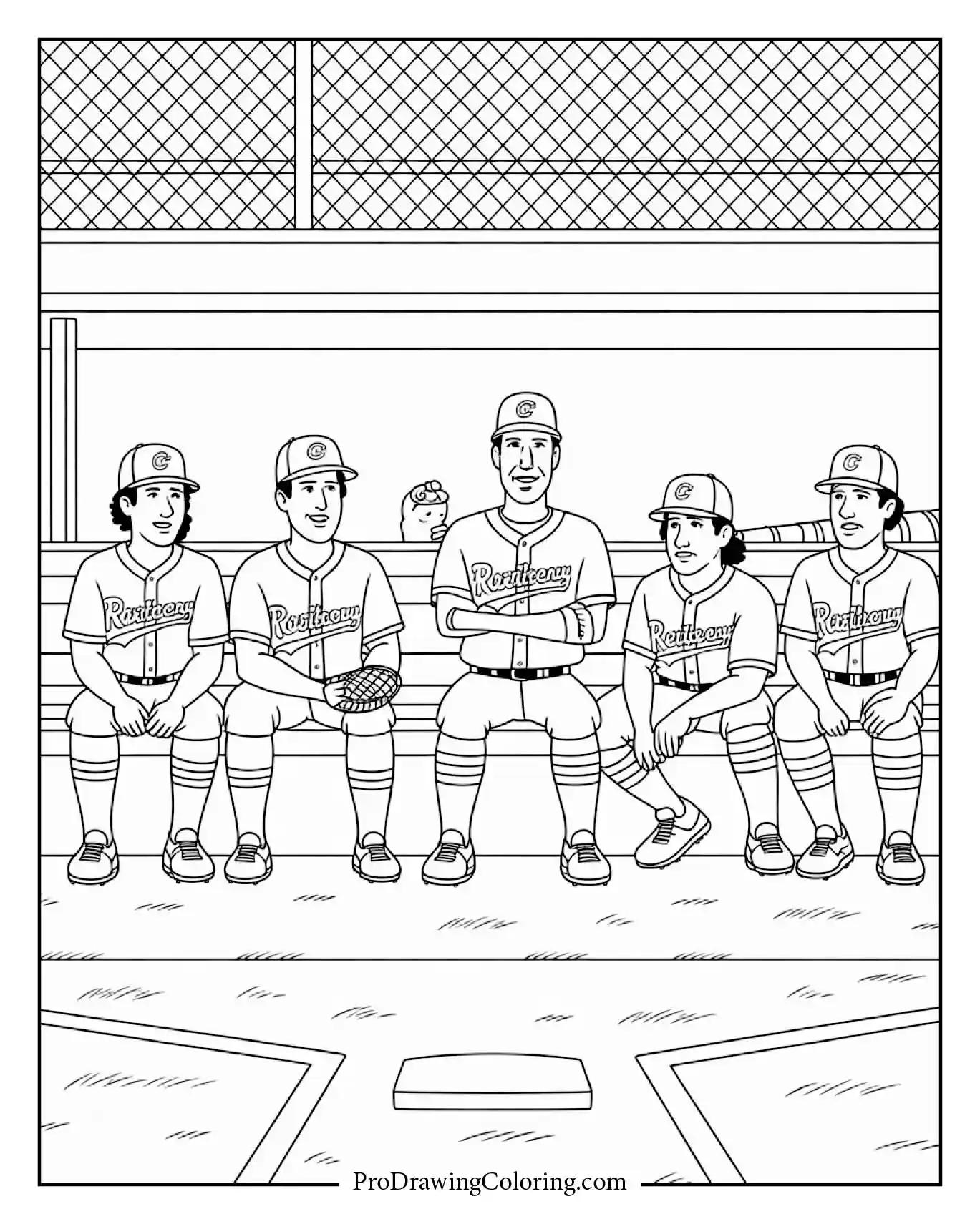 Baseball Coloring Pages Free Printable PDF for Kids and Adults