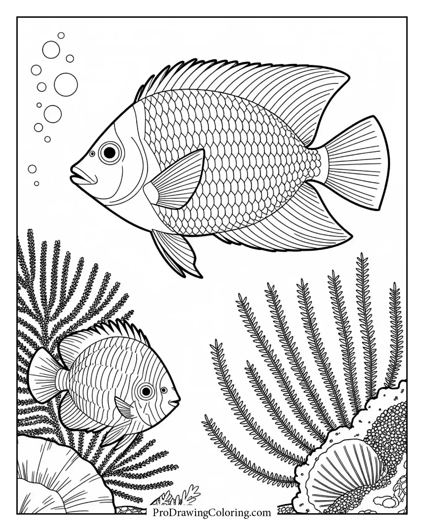 Fish Coloring Pages – Free Printable Ocean Art for All Ages