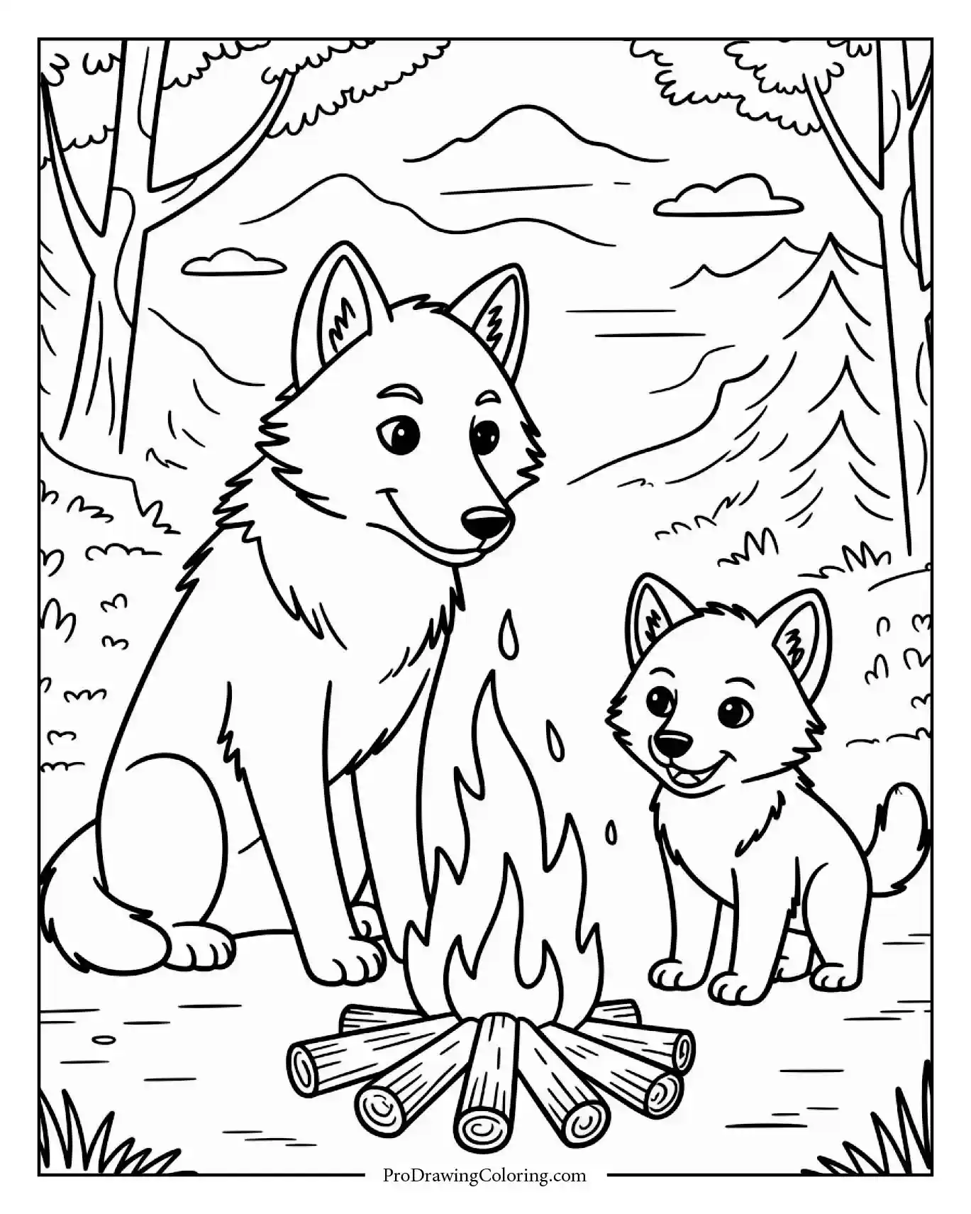 Free Wolf Coloring Pages – Cute & Realistic Printables